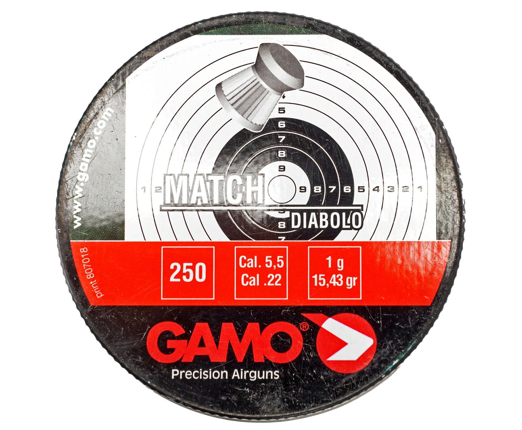 Пули пневматического оружия GAMO MATCH калир 5,5мм, 1,0г (250 шт)