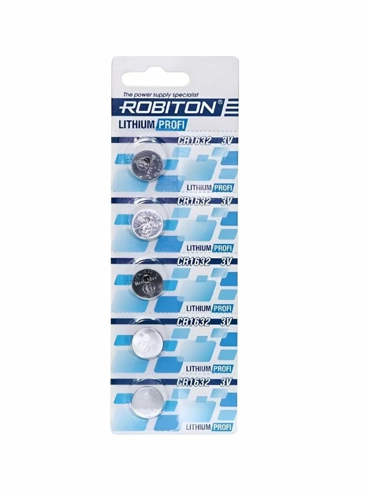 Батарейка ROBITON PROFI CR1632 Lithium 3В ( 5 штук )