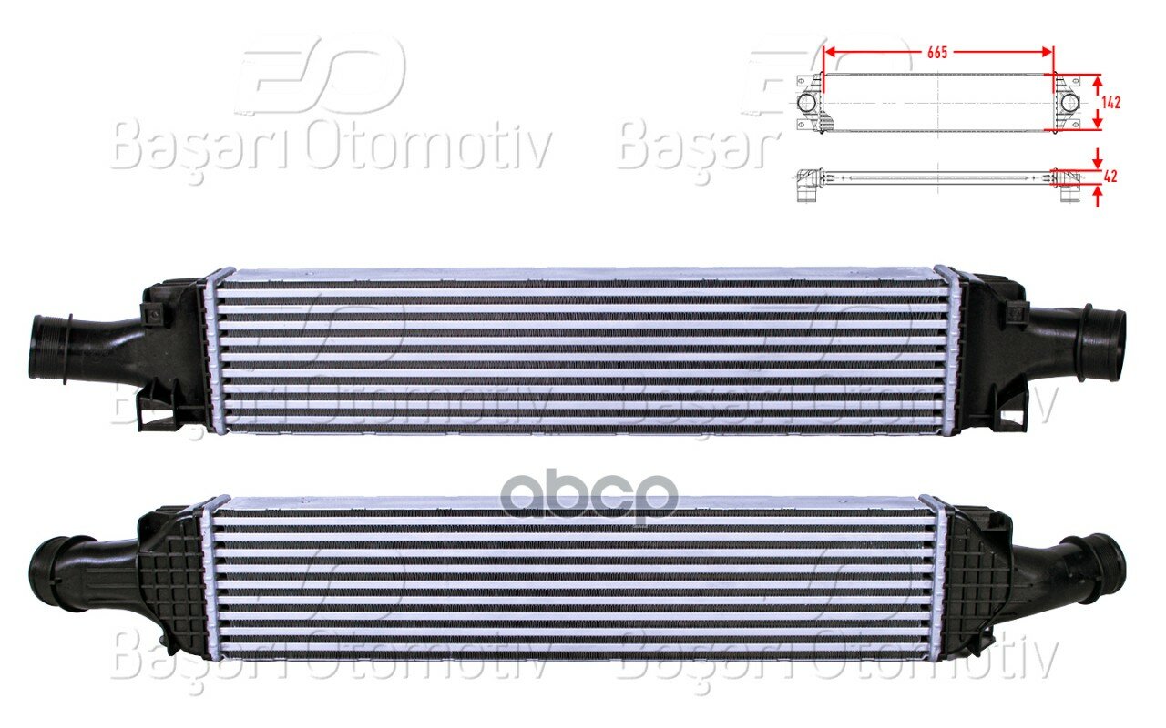 Интеркулер AUDI A4 (B9), A5, A6 (C8) (2.0TFSI 01/16-) P 665*1 05.2015 - Wisco арт. 111408600
