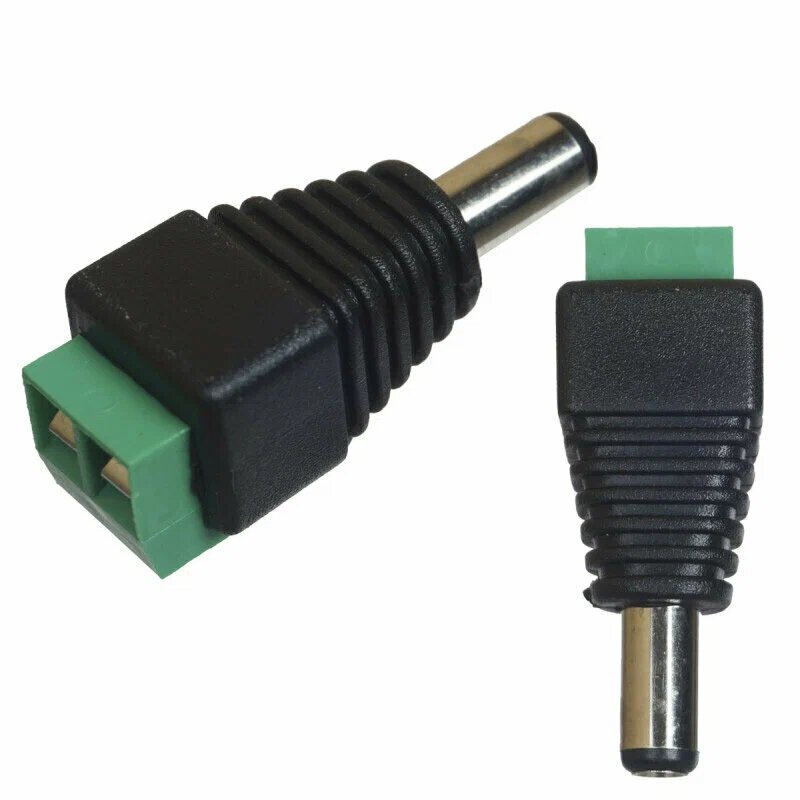 Разъем питания штекер 2.1х5.5 с клеммной колодкой для камер видеонаблюдения, комплект 2 шт.