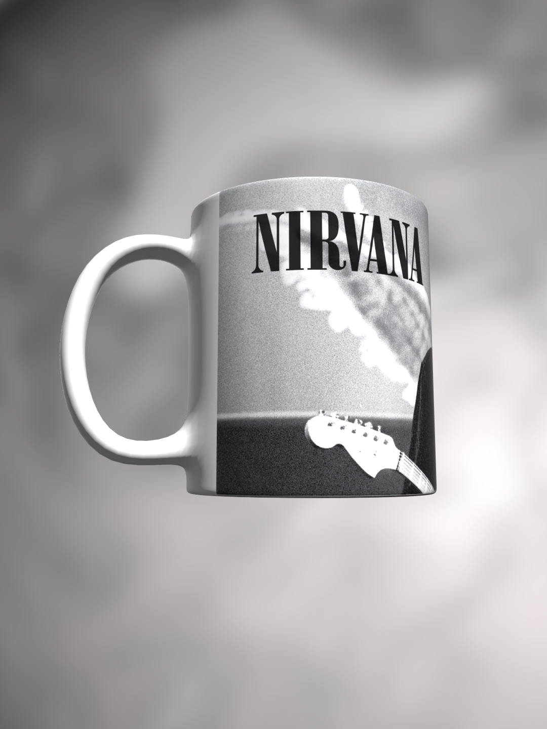 Кружка Nirvana Нирвана Курт Кобейн крылья 330 мл, керамическая с ярким принтом, подходит для СВЧ — фото 1