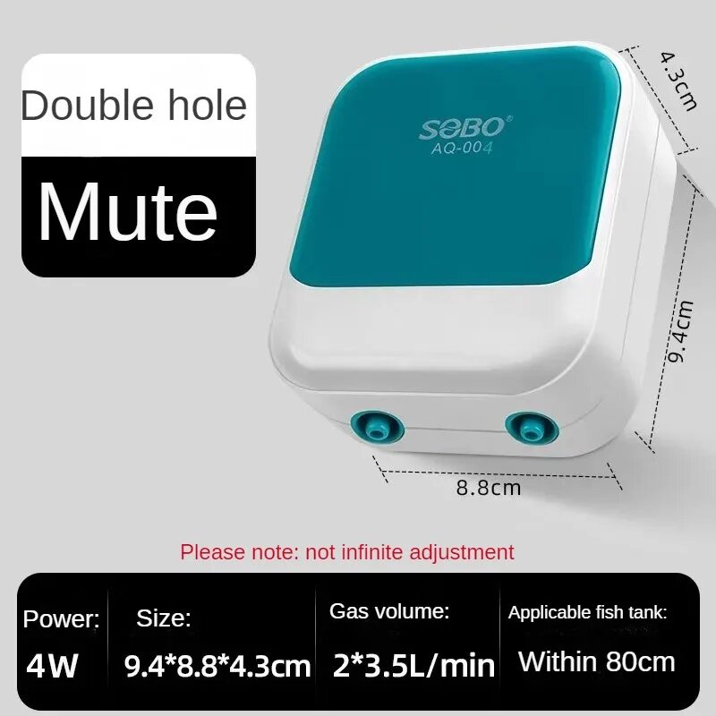 Аквариумный насос SOBO AQ-004, 4W, бесшумный, двойной выход