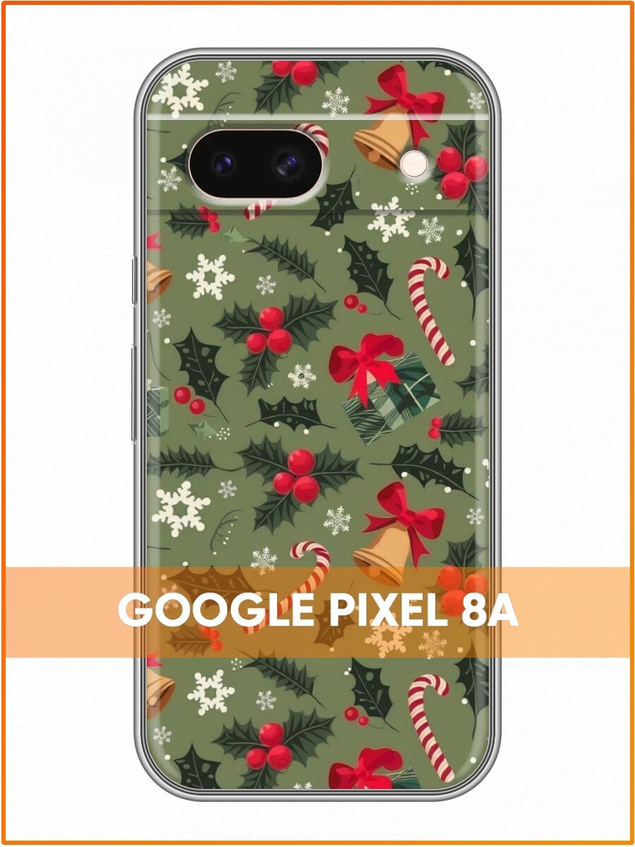 Чехол для Google Pixel 8a с принтом Новый год (Гугл Пиксель 8а)
