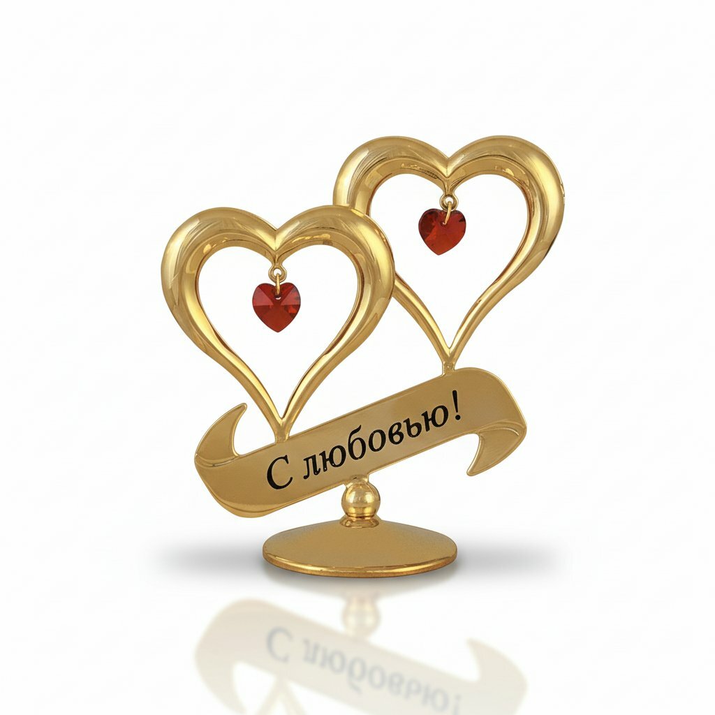 Фигурка Сердечки с надписью A5131 Crystal Temptations, Металл, кристалл