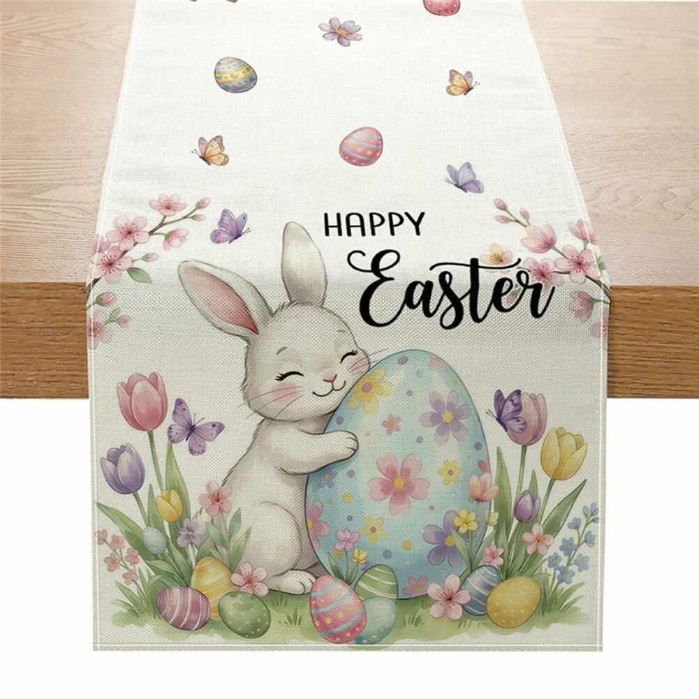 Пасхальная двухслойная скатерть с принтом