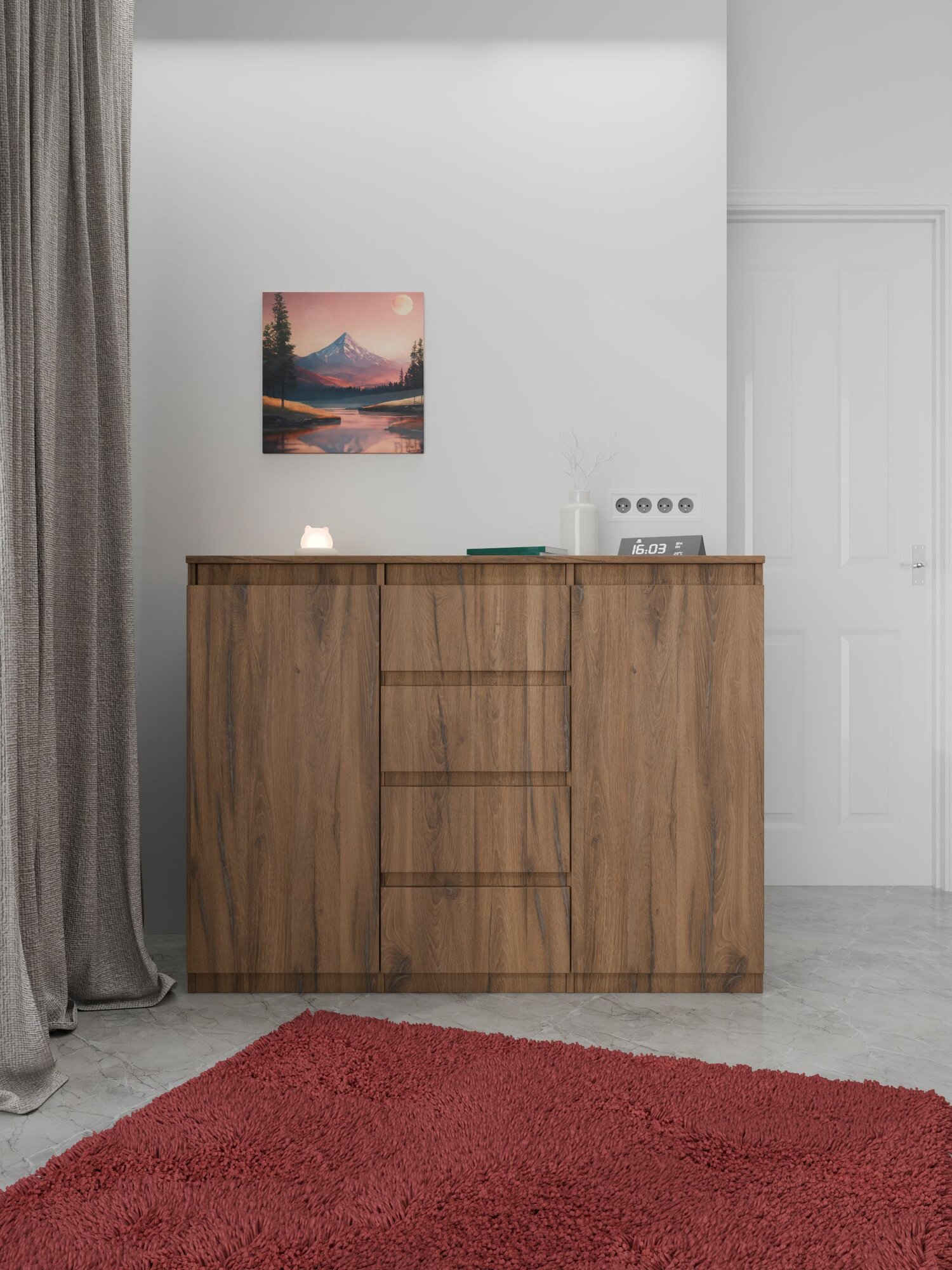 Комод для белья и одежды тоскана, 120х91х50.4 см, дуб крафт табачный