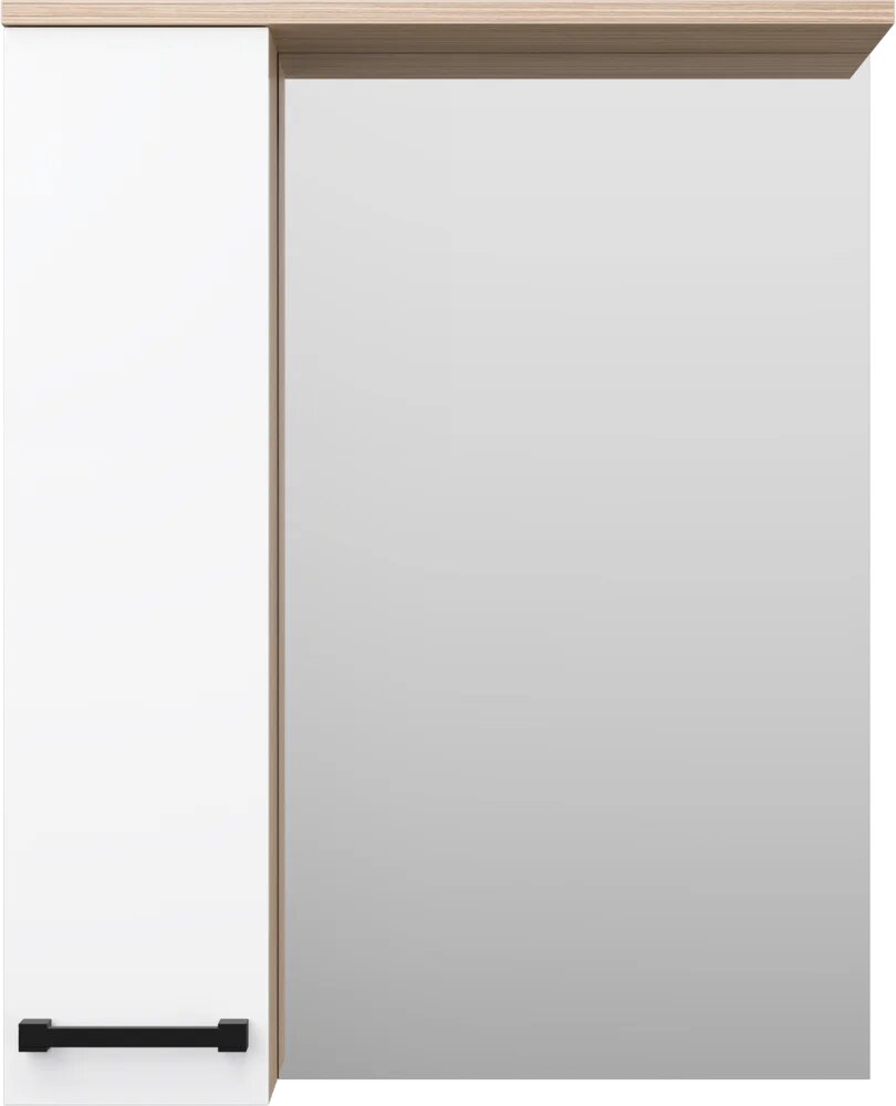 Зеркало Misty Крафт 60 L с полкой, со шкафчиком, 60, 4 см, белое, в современном стиле, зеркало настенное в ванную