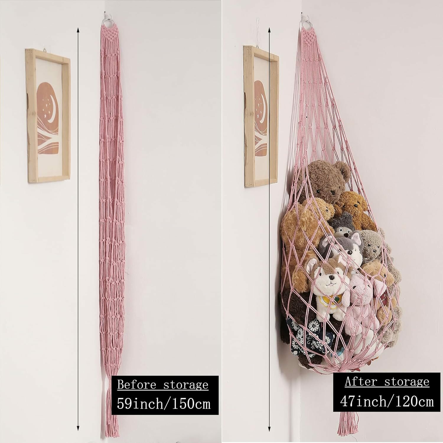 Хит продаж за рубежом: плетеная вручную подвесная сетка для игрушек, гамак для плюшевых игрушек, креативный гамак для хранения.