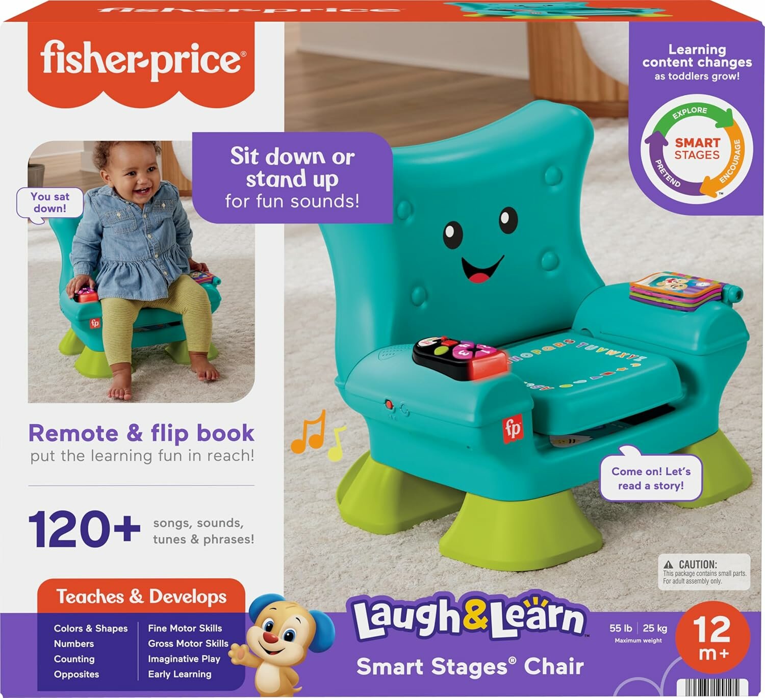 Развивающая игрушка Fisher-Price - Интерактивный стульчик Laugh & Learn "Смейся и учись" (многоязычная версия), от 12 мес. - HYR95