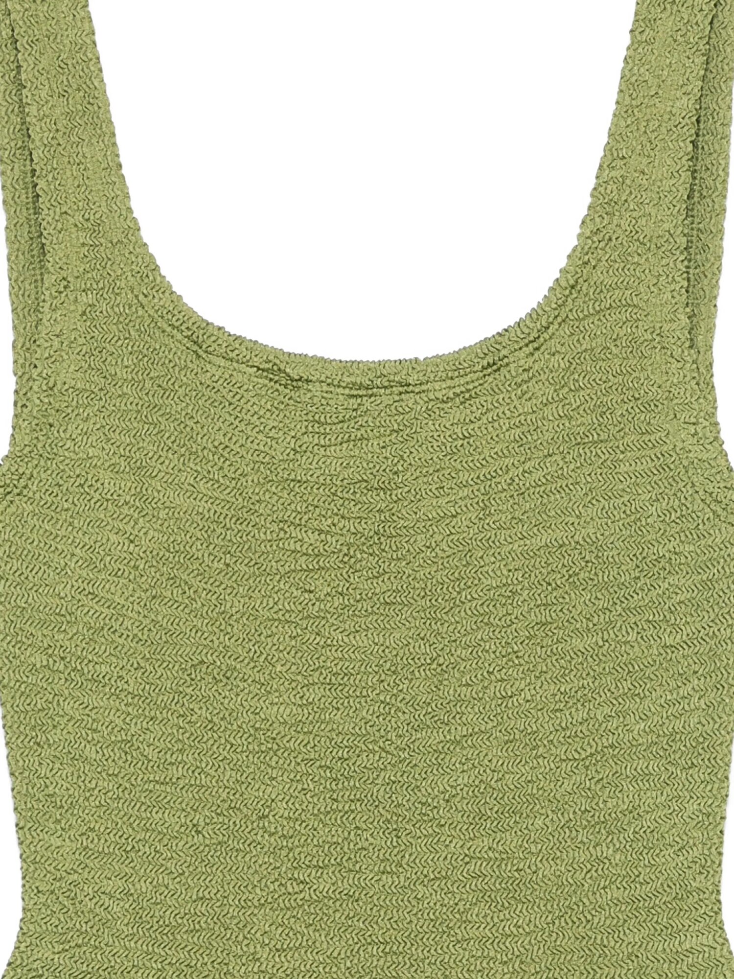 Купальник HUNZA G Crinkle-effect square-neck swimsuit, размер OneSize, green — фото 1