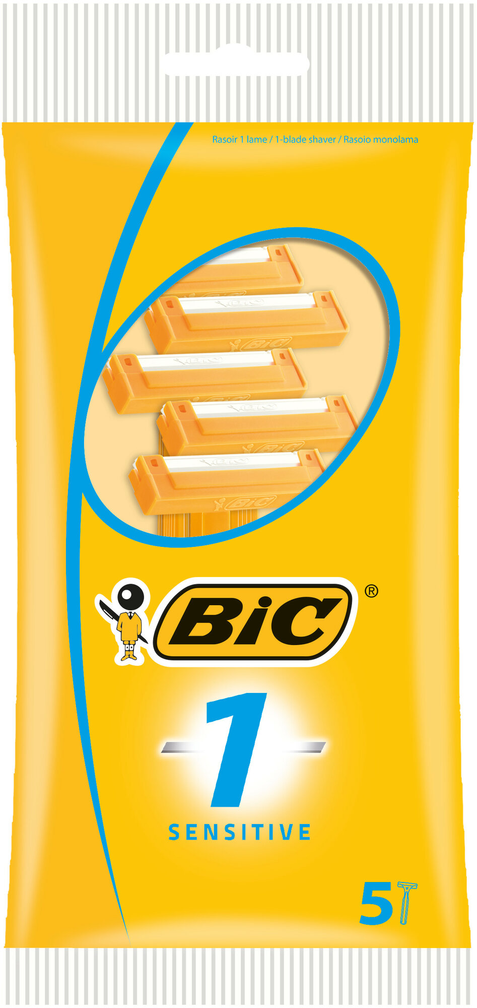Бритва мужская одноразовая BIC 1 для чувствительной кожи уп. 5 шт.