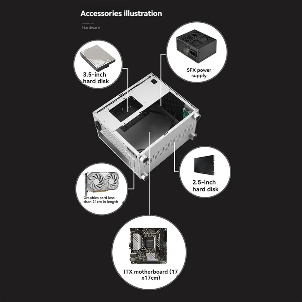 Корпус Micro-ITx PC SKTC A17 SGCC Computer Black — фото 1