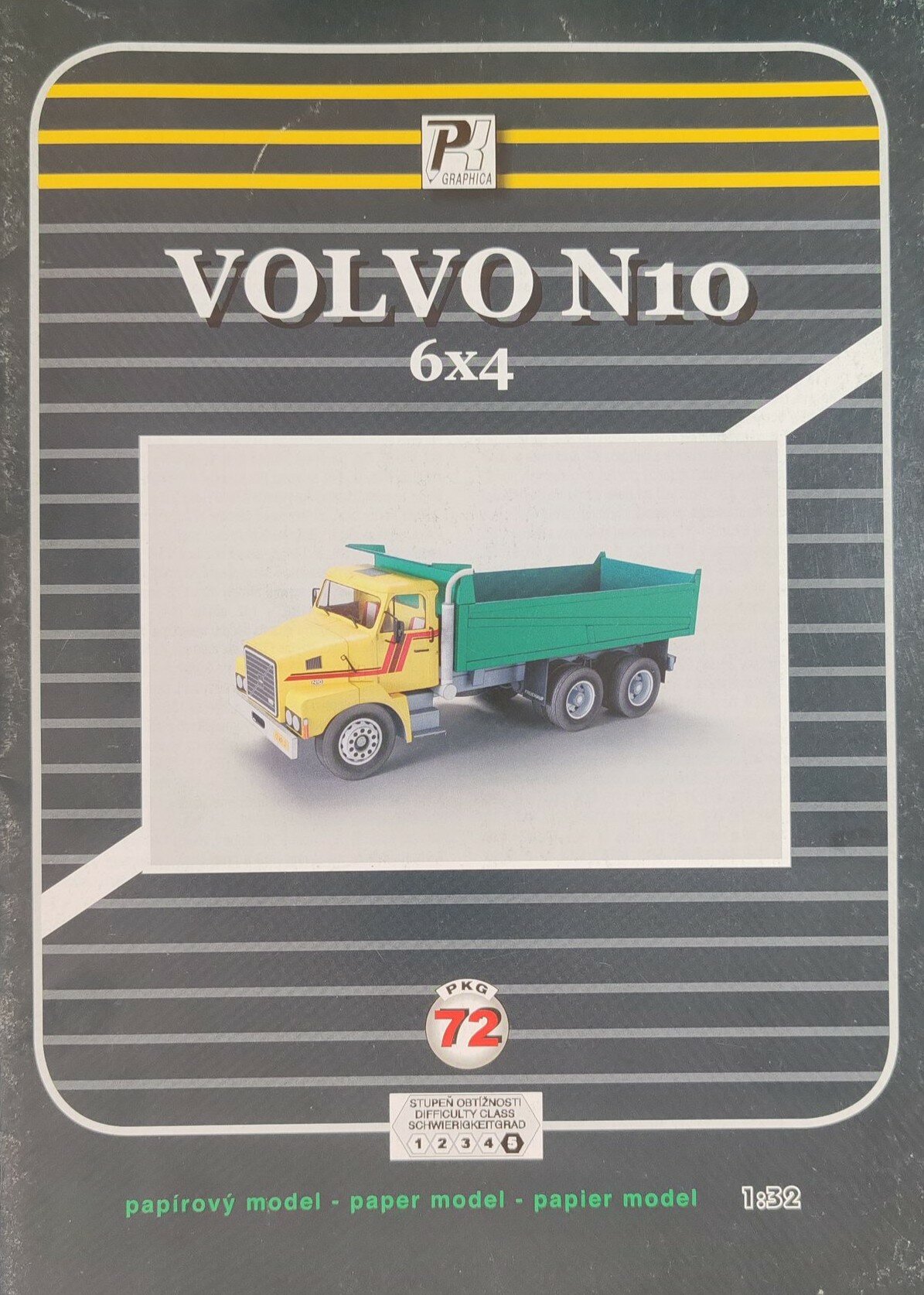 Сборная бумажная модель Самосвал Volvo N10 6x4 - PK Graphica №72 (журнал)