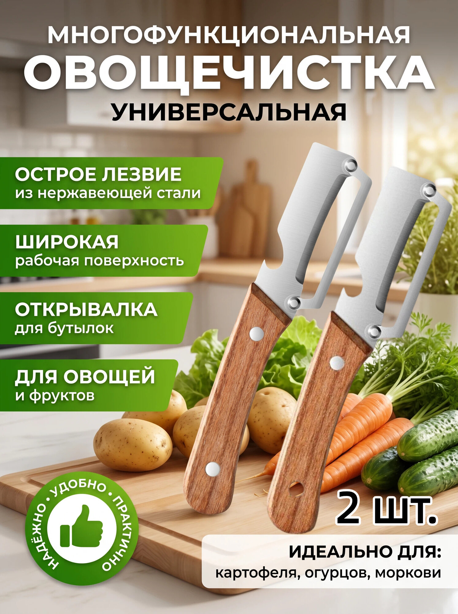 Нож для чистки фруктов и овощей из нержавеющей стали многофункциональный бытовой специальный