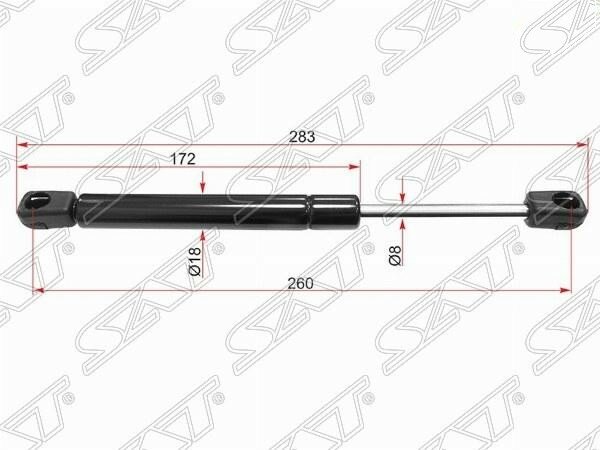 Амортизатор крышки багажника SAT ST-5176952 Opel Astra 04-13, Astra Family 11-14 справа=слева
