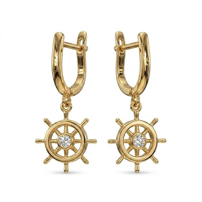 Серьги, серебро, 925 проба, фианит