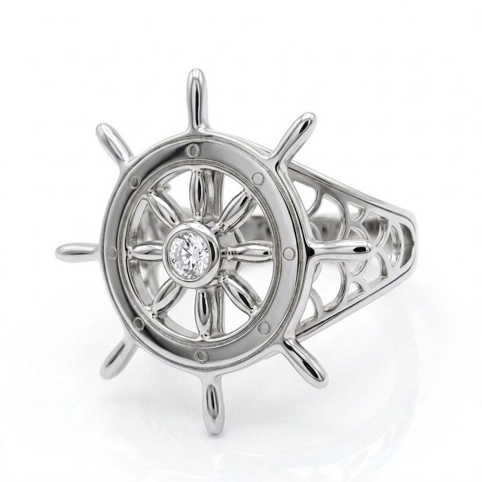 Кольцо, серебро, 925 проба, фианит