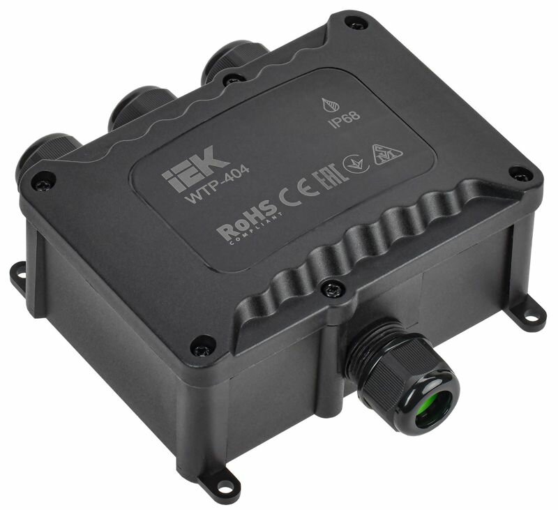 Коробка распределительная герметичная WTP-404 4 ввода IP68 IEK UWB10-O-450-41-04-68