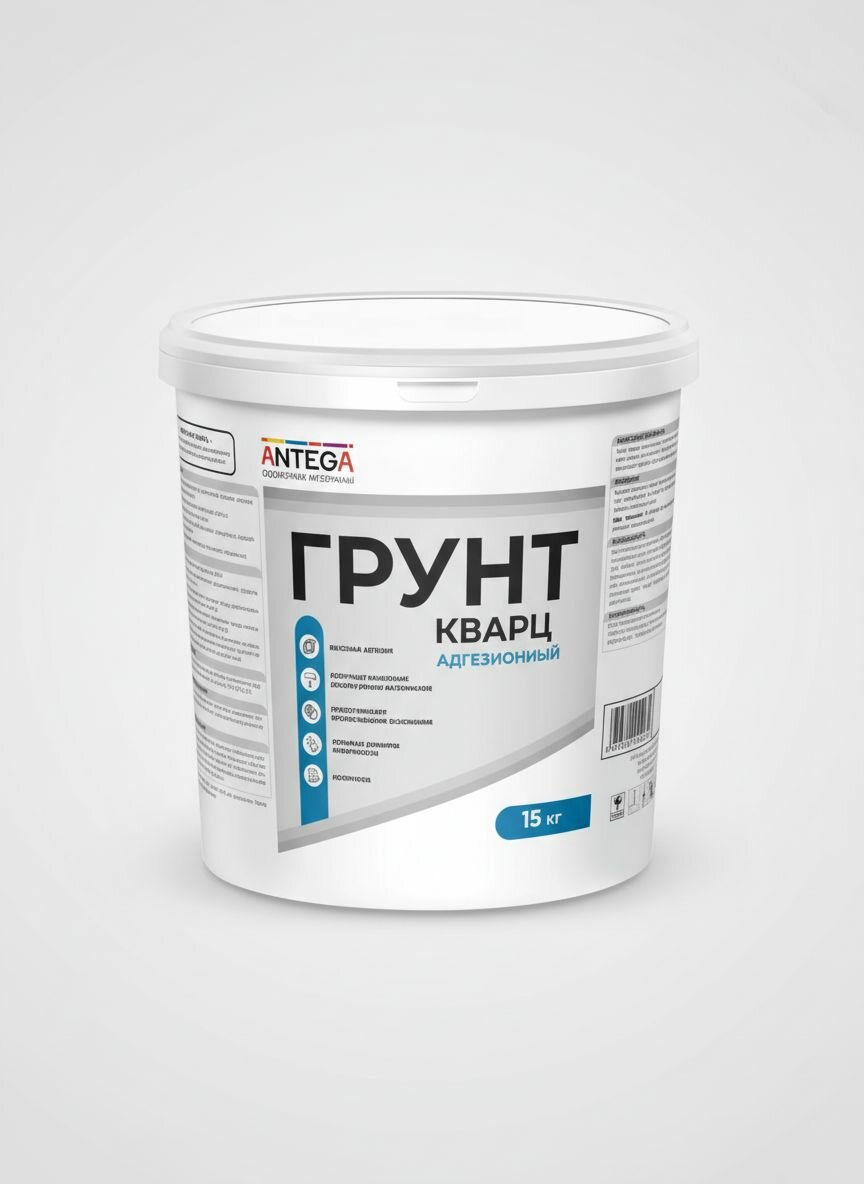 Грунтовка адгезионная акриловая грунт кварц, 15 кг, антега