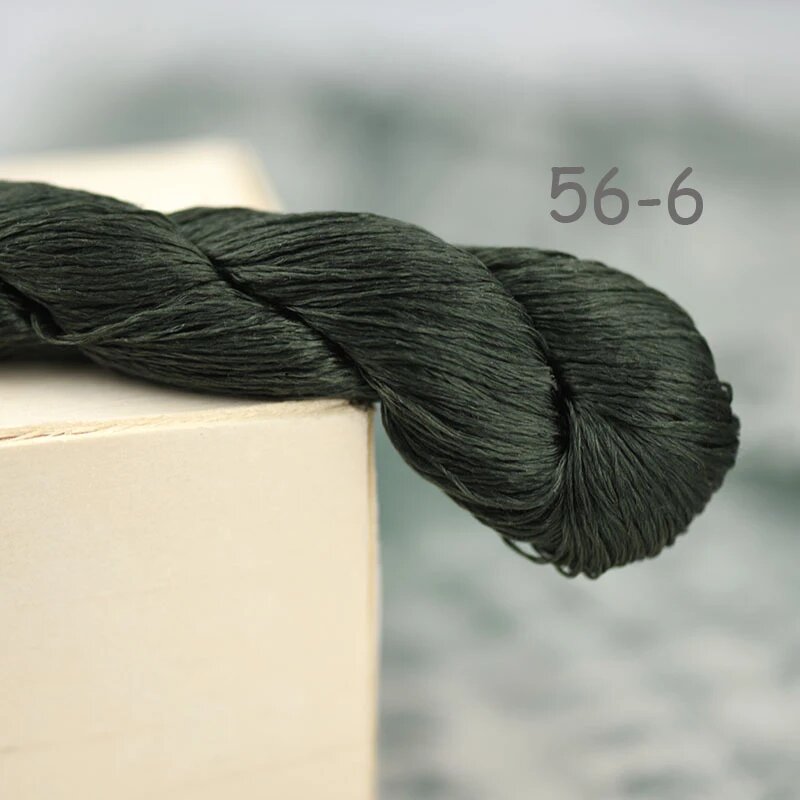Шелковая нить для вышивания Mulbery Silk 16/2 серый, зеленый, нефрит, голубой, 200 meter, 56-6