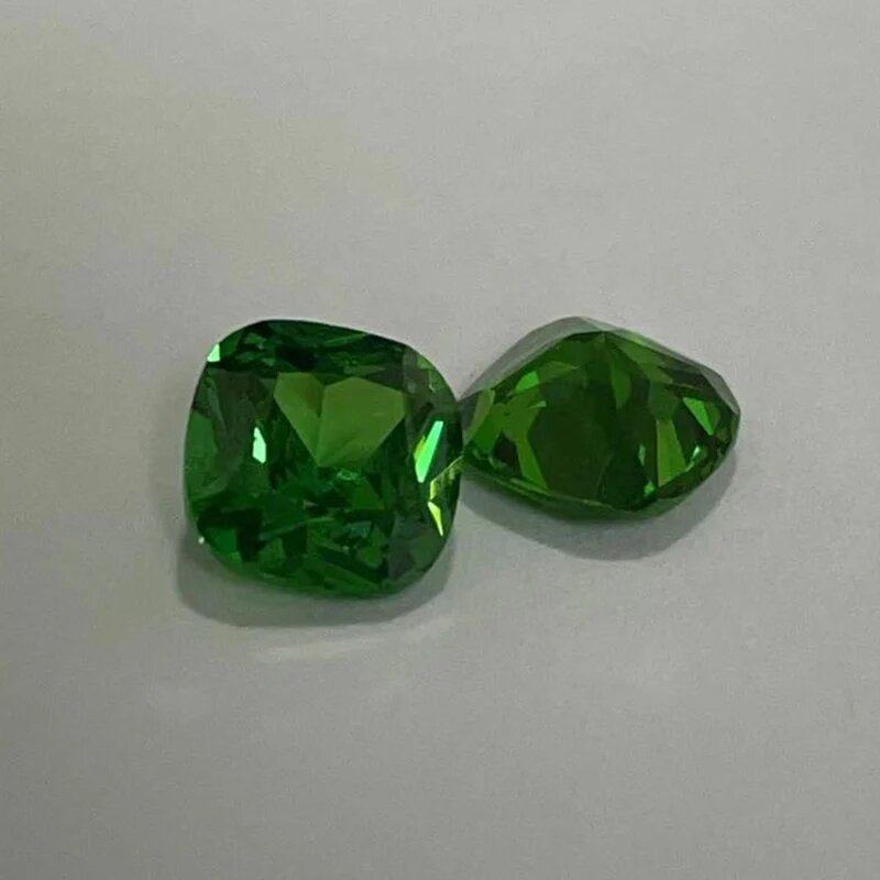 JIANGYUANGEMS Cushion Cut Loose Cubic Zirconia 5A CZ StonesGreen Sea Blue Tanzanite Color Size 3x3~10x10mm Zircon