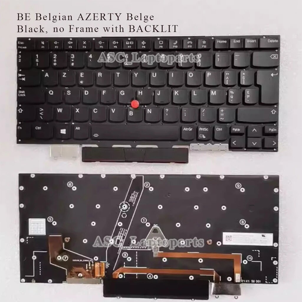 JEANSSION Клавиатура для Lenovo Thinkpad X1 Carbon 9-го поколения черного цвета Belgian BACKLIT