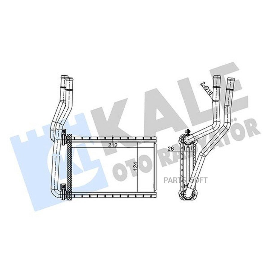 KALE 352140 Радиатор отопителя для а/м Fiat Sedici, Suzuki Swift IV, V, SX4