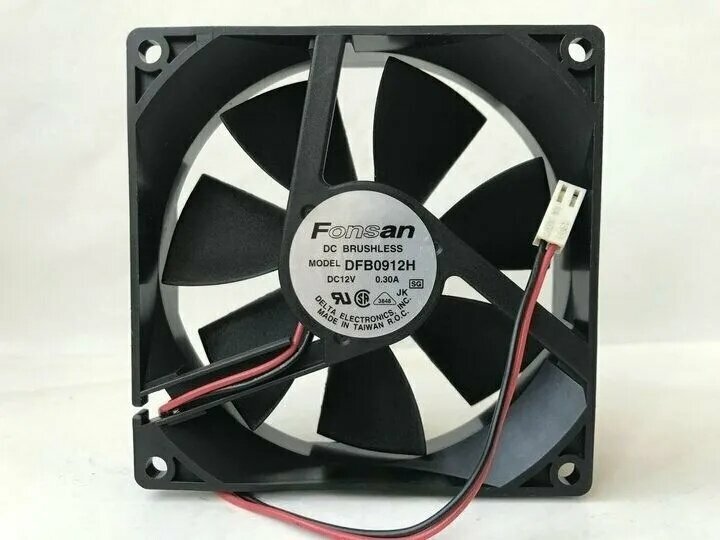 FONSAN DFB0912H DC12V 0.30A 9025 9 см 90 * 25 мм 2-проводной вентилятор охлаждения -