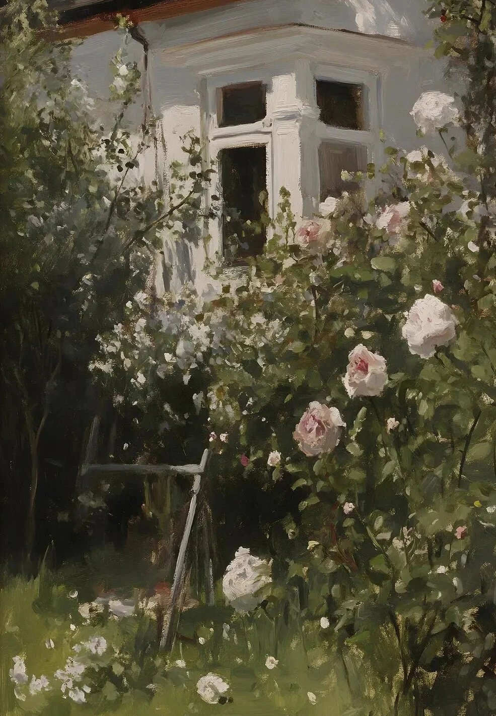 Печать на холсте "Деревенский дом", 20x30см, by-19