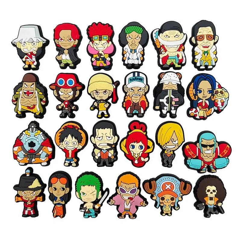 Фигурки One Piece для Crocs, 24шт, аниме