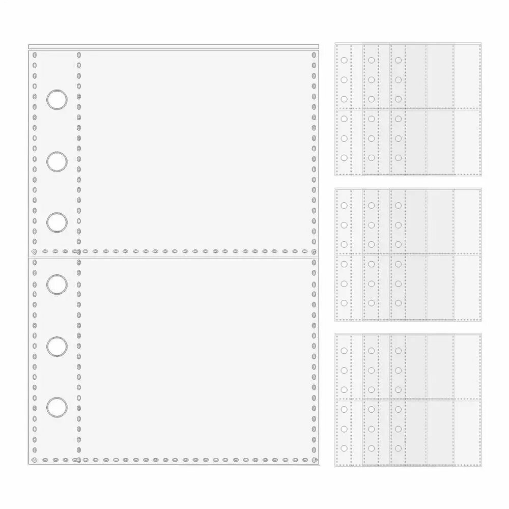 Прозрачные карманы для фотоальбома A7, 10 шт, Transparent 2 grids