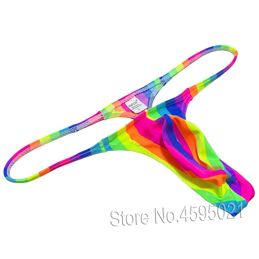 Мужские стринги Spаndex Nylon XL, Blue Rainbow Stripe