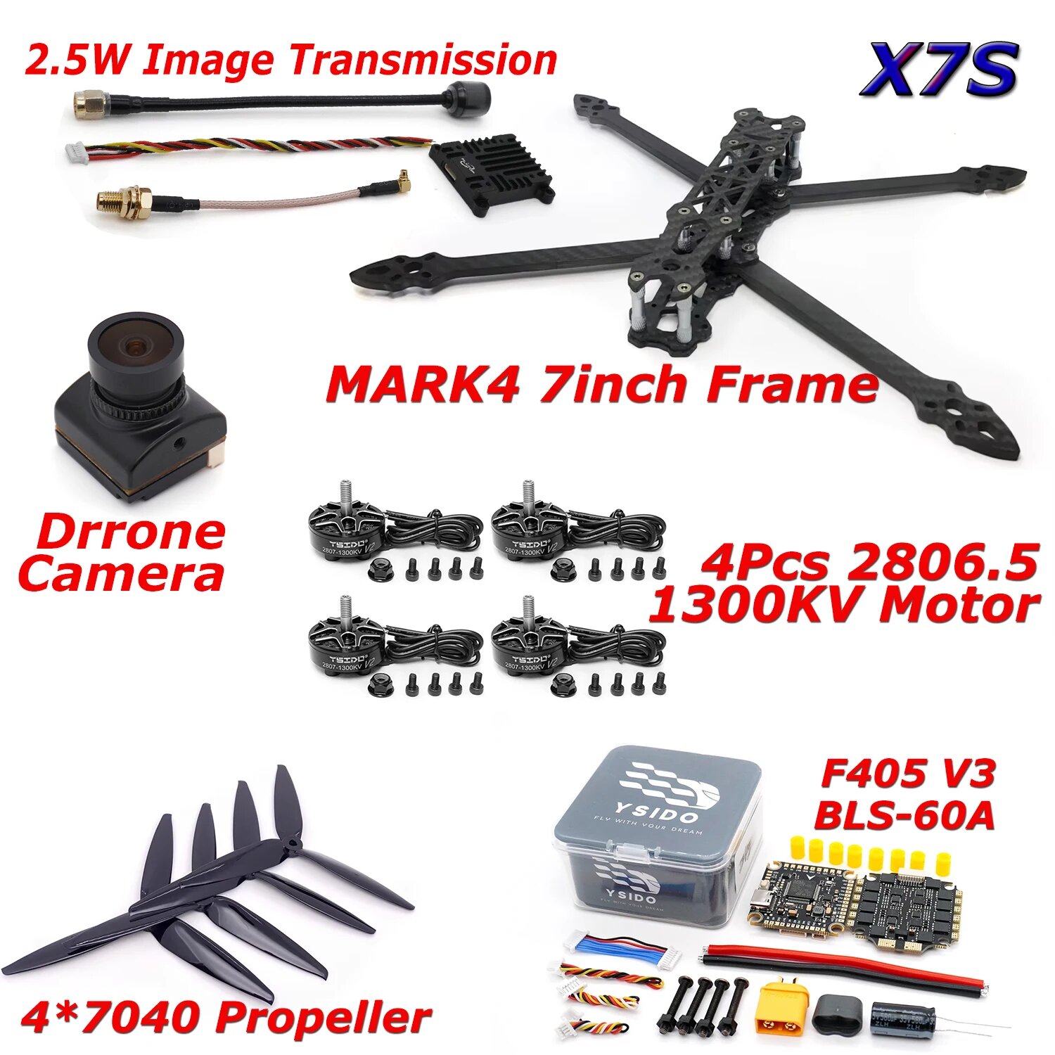 YSIDO RC ФPV Дрон Рама 295мм Комплект X7S