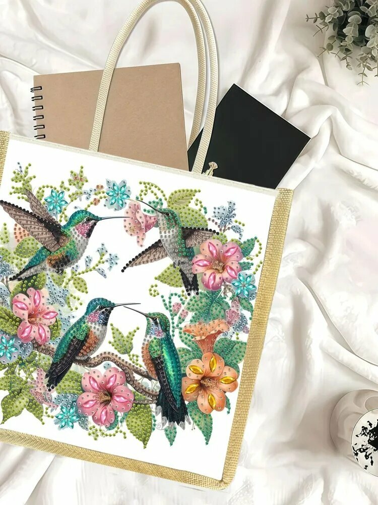 Алмазная мозаика сумка из ткани, набор для творчества, 27x27.5 см