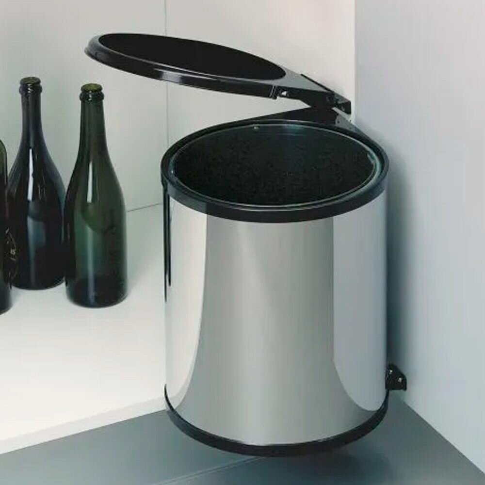 Мусорное ведро 16 L серый пластик/нержавеющая сталь ALVEUS ALBIO 224309