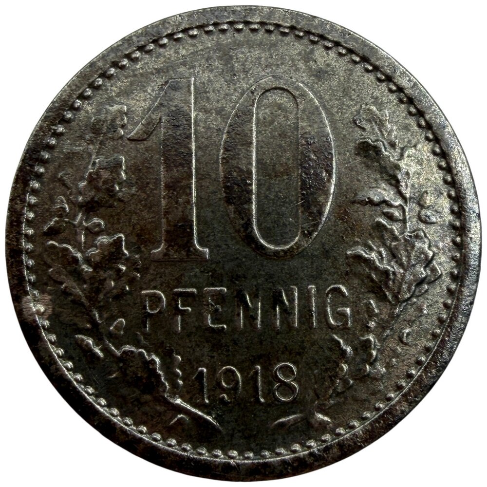 Германия, Германская империя, Изерлон 10 пфеннигов 1918 г. (Лот №2)