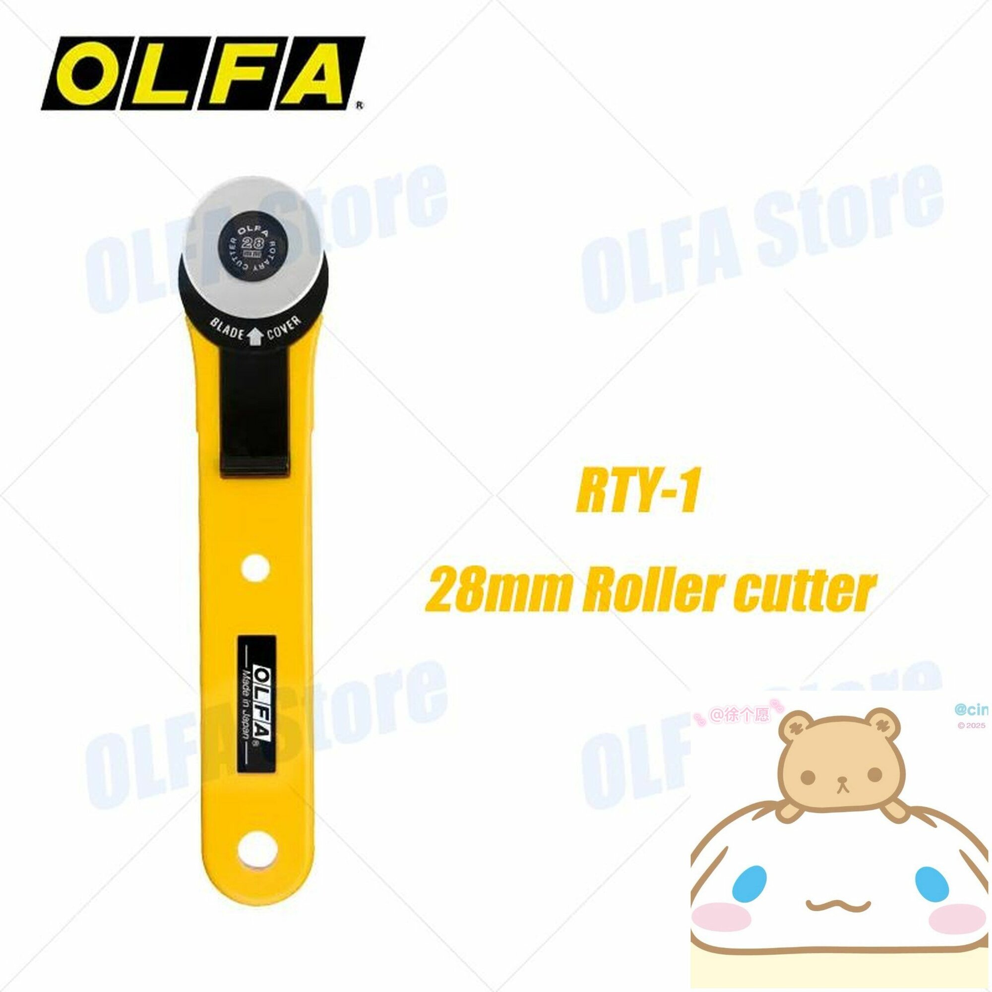 OLFA RTY-1 Роликовый резак 28 мм для ткани, бумаги и рукоделия