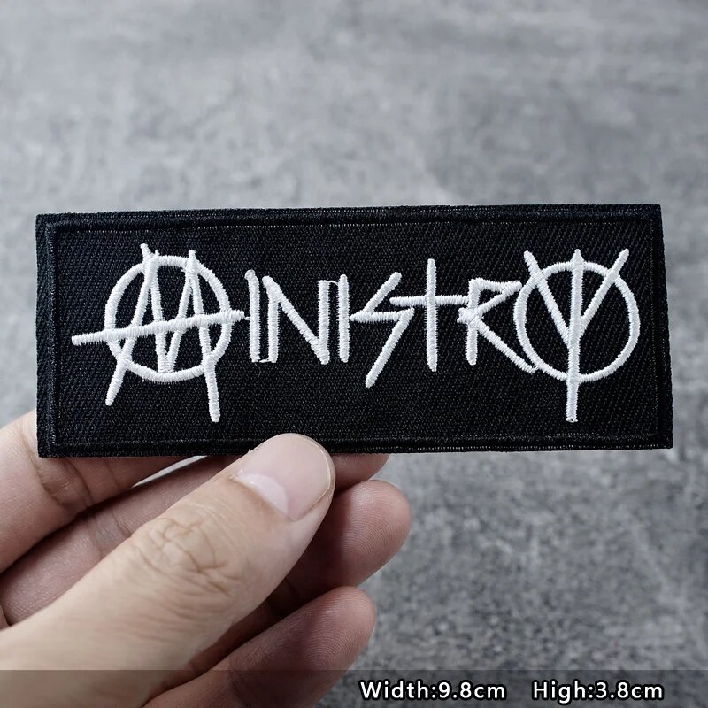 Черная швейная заплатка "Ministry" 9.8x3.8 см, цвет 4