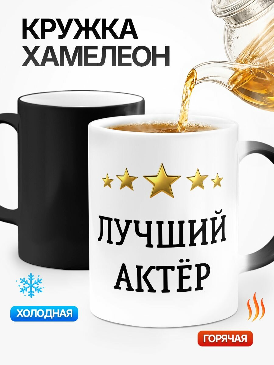 Кружка хамелеон в подарок Лучший актёр