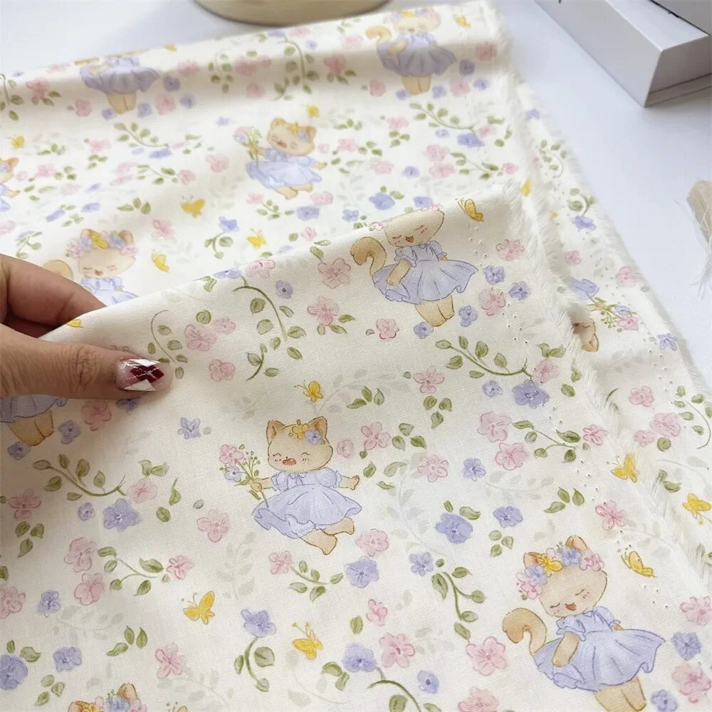 Хлопковая летняя ткань с рисунком животных Poplin 0.45х1.45 м 2
