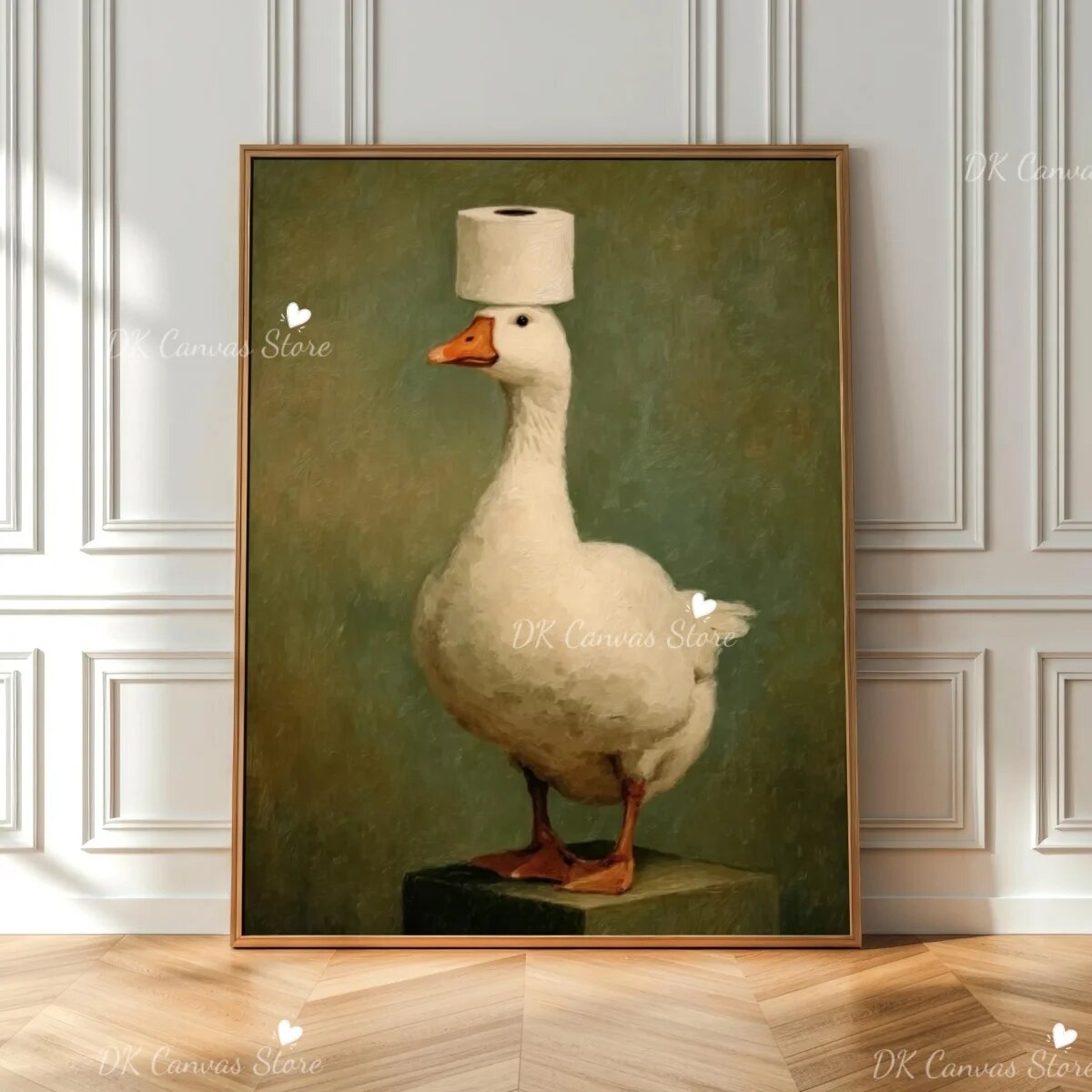 Современный постер с уткой на холсте Белый, VA2481, 20x30cm unframed