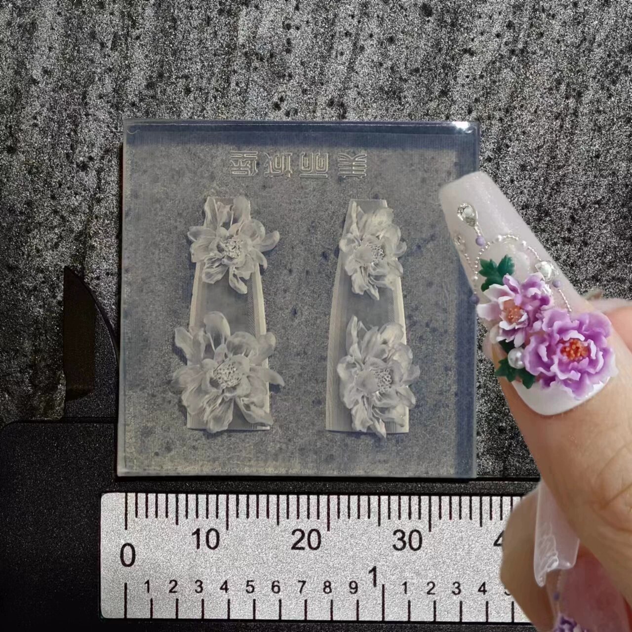 Лунный свет и свечи пион 3D шаблон для маникюра, романтические дизайны ногтей