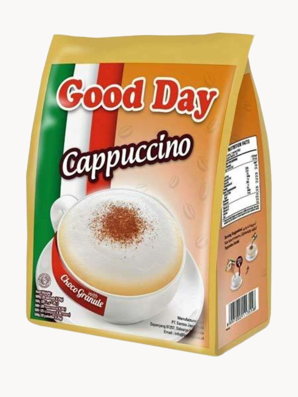Кофе растворимый Good Day Cappuccino с сахаром и шоколадной крошкой, 20 шт по 25 г