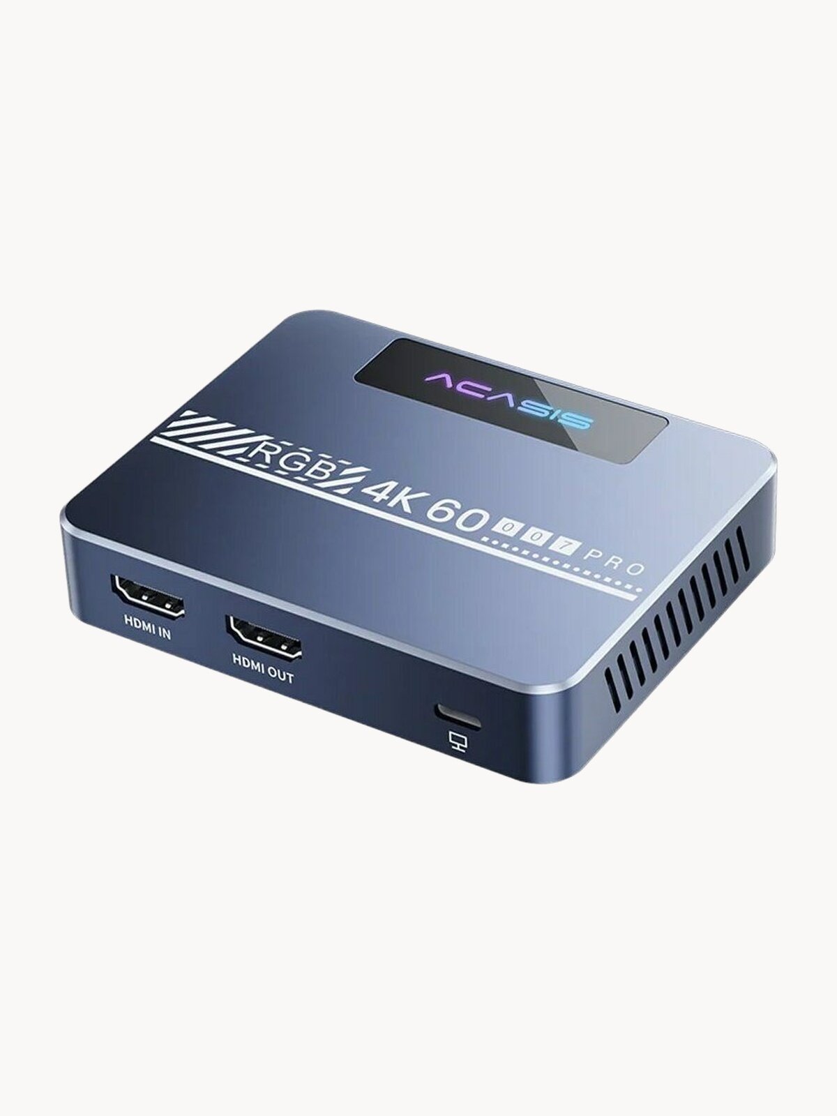 Плата видеозахвата ACASIS VC-007 Pro HDMI -> USB (4K 3840*2160@60Hz, HDR, VRR, mic/audio in, audio out, HDMI in/out, RGB, fan)