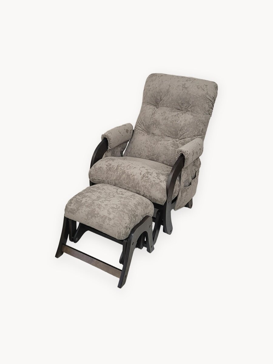 Кресло-качалка Wood Space "Премиум" с пуфом-качалкой и карманами, анатомическое, для отдыха и кормления