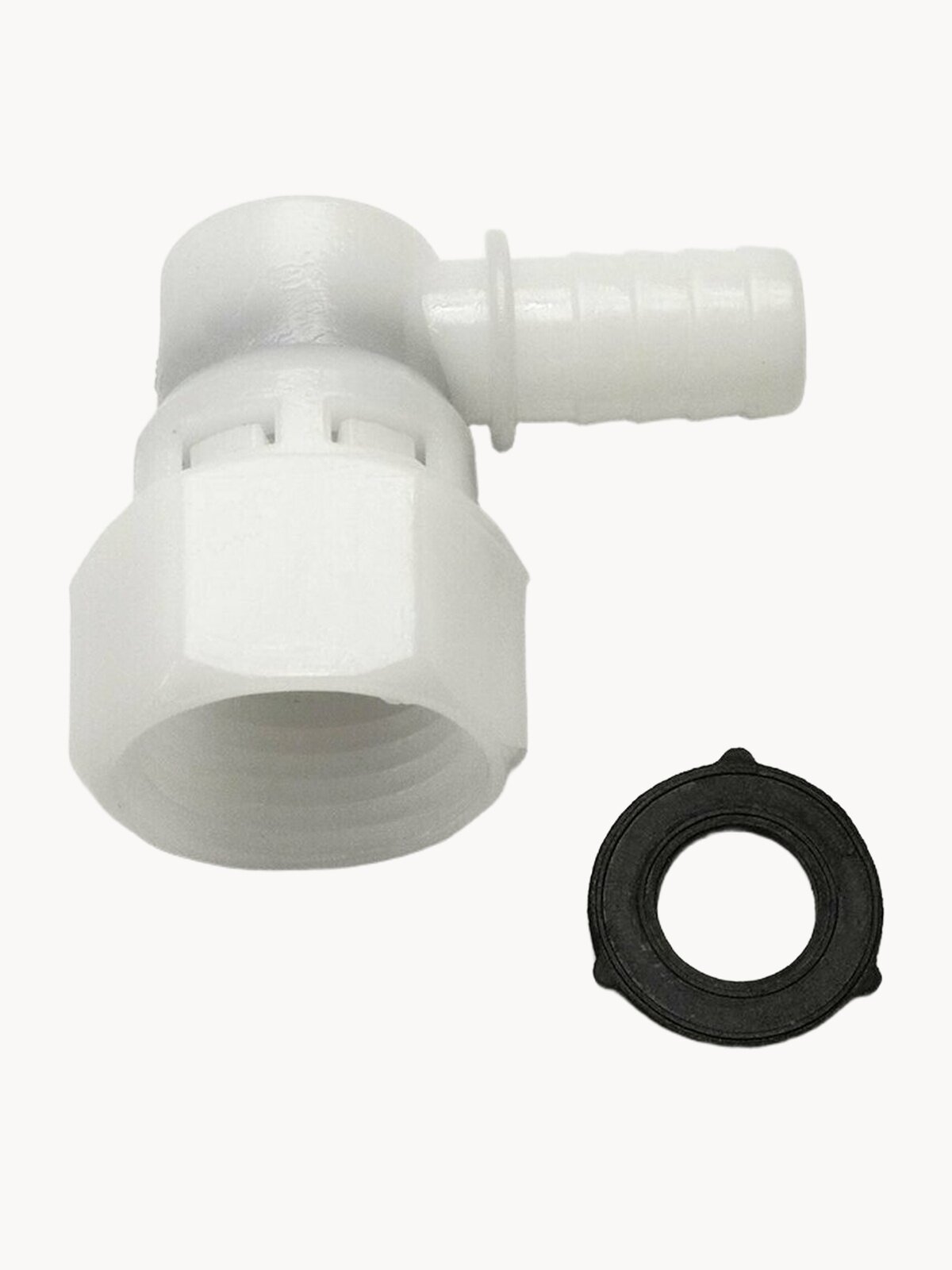 Штуцер Профитт поворотный / уголок для душевой кабины ВР 1/2" под шланг 10 мм, пластиковый