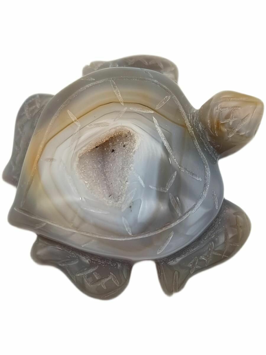 Статуэтка черепахи из агата (жеода) 30