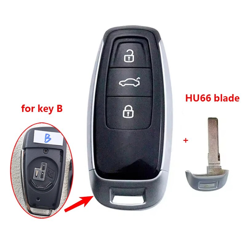 Модификация/обновление складной автомобильный брелок для ключей, корпус для Audi A4 A4L A6 A6L Q7 TT A3 Q3 Q2L A5 S3 RS3 RS5 S1 Q2 Q5 Q7 A8 for B - HU66 blade