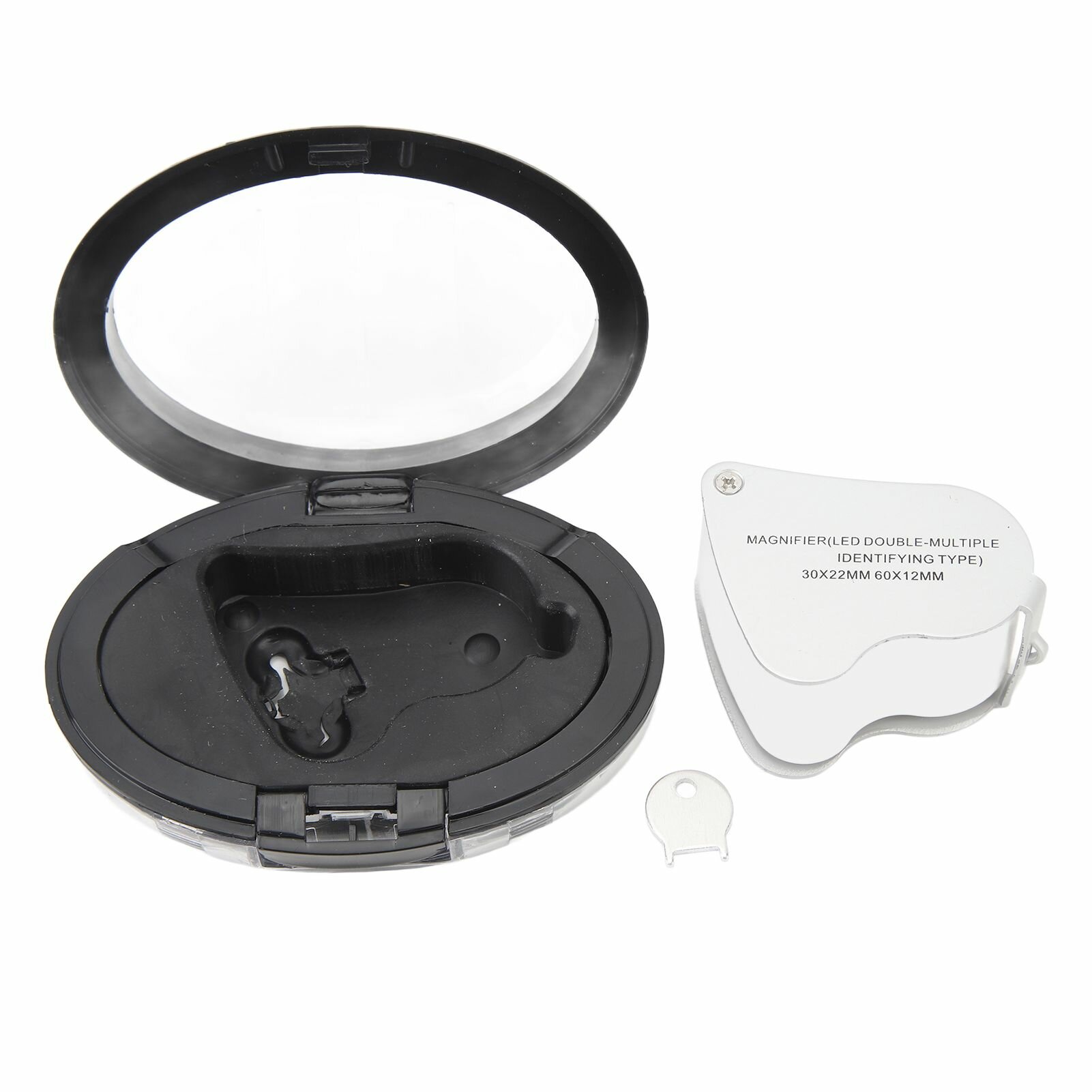 30-кратный карманный микроскоп с двумя объективами, 60-кратное увеличение, портативный, мини-увеличительное стекло со светодиодной подсветкой для осмотра растений, схем, монет, марок
