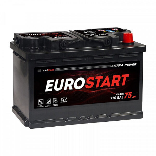 Аккумулятор автомобильный EUROSTART Extra Power 75Ah 680 A ОП (278x175x190) L3 R+ 278x175x190